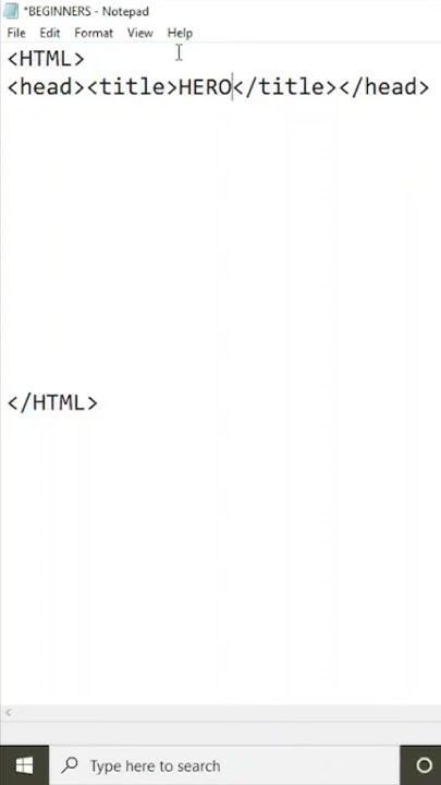 How to add the title of website in notepad using HTML | #html #html5 # ...
