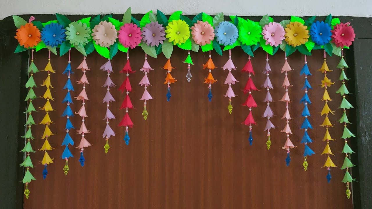 #toranforroomdecoration # easy and beautiful paper toran #SRSCrafts ...