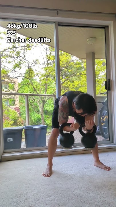 46kg / 100lb Zercher deadlifts - YouTube