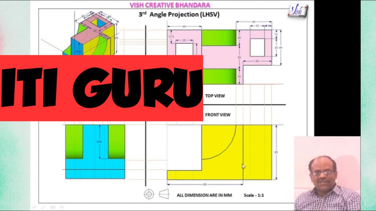 3rd ANGLE PROJECTION || ITI || ENGINEERING DRAWING || ISOMETRIC ...
