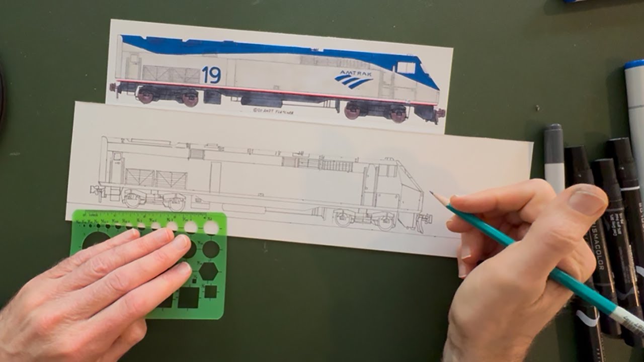 Amtrak P42DC #19 How To Draw A Train Andy Fletcher Episode 10 Part 4 ...