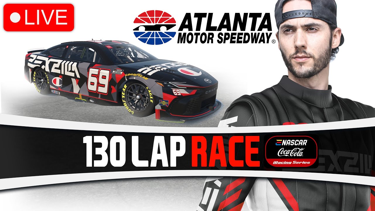 130 Lap Nascar Iracing Race at Atlanta - YouTube