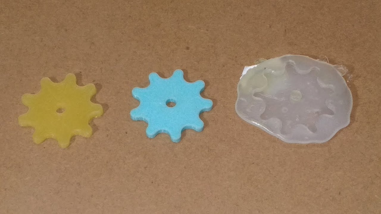 How to cast gear from hot glue and resin - YouTube