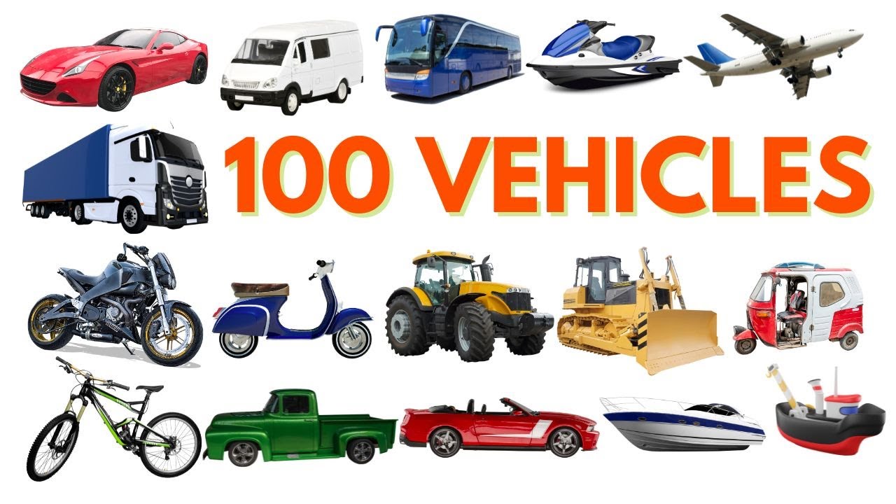 100 Vehicle Names in English | Learn Vehicle Names in English with ...