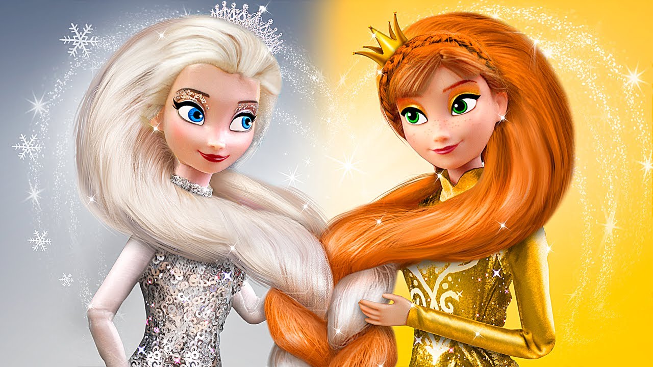 Anna Emas dan Elsa Perak! 32 Kreasi Frozen - YouTube