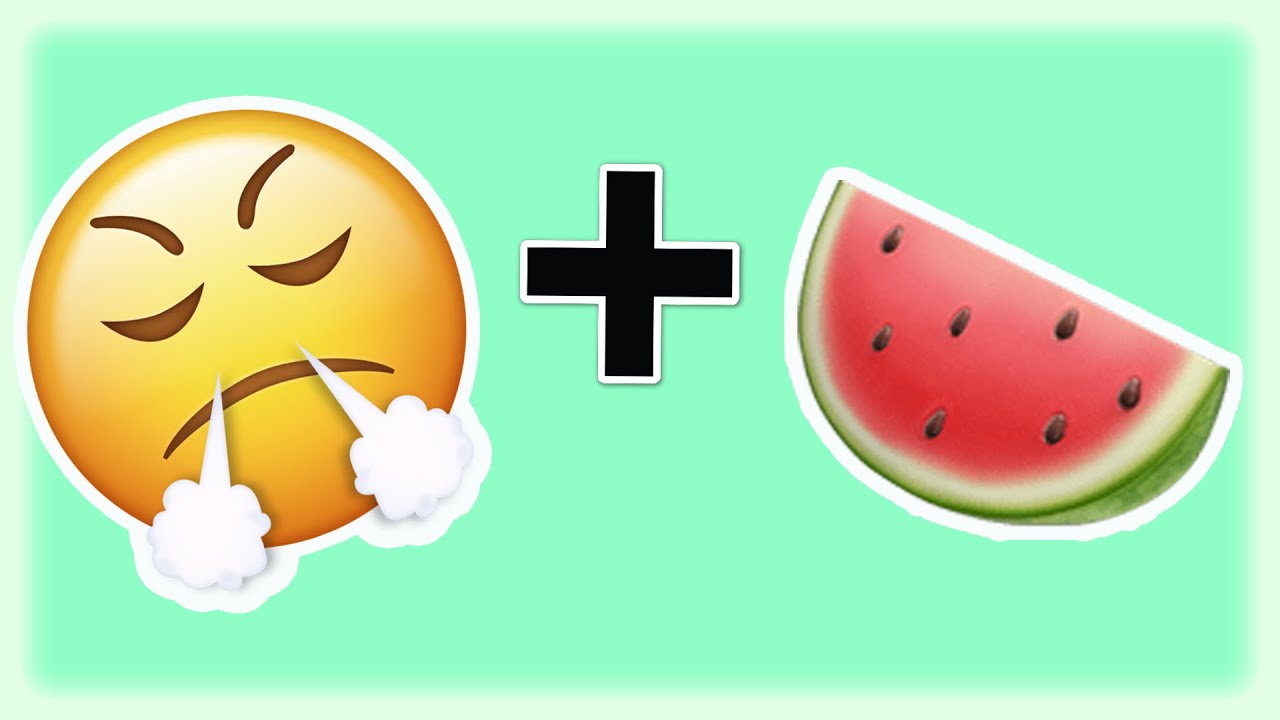 How to draw mix emoji on iPad 😤+🍉 - YouTube