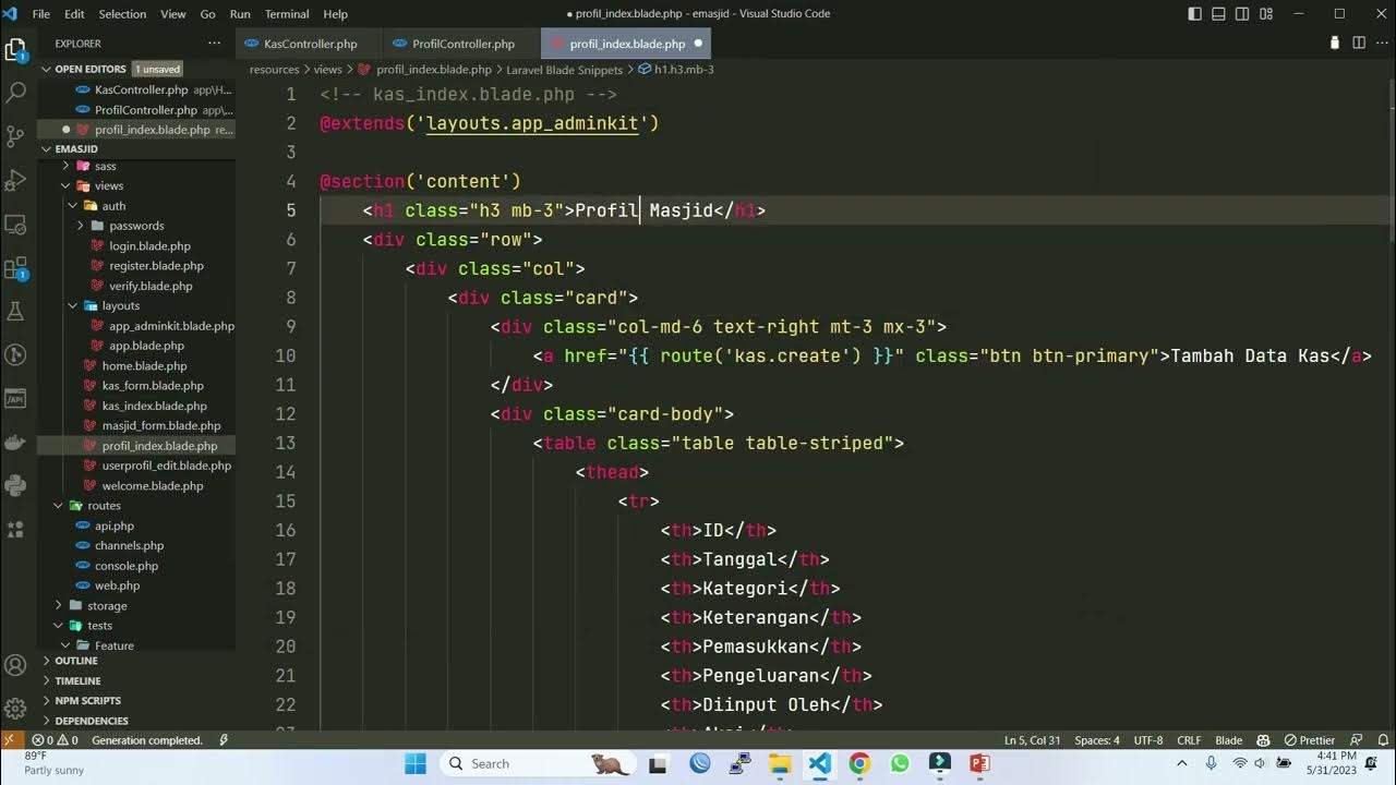 Laravel #30 Membuat Tambah Profil Masjid Bagian 1 - YouTube