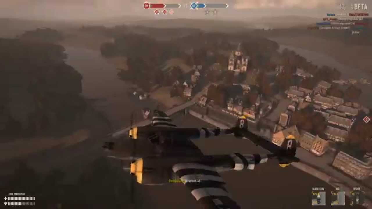 Heroes and Generals P-38 gameplay Town - YouTube