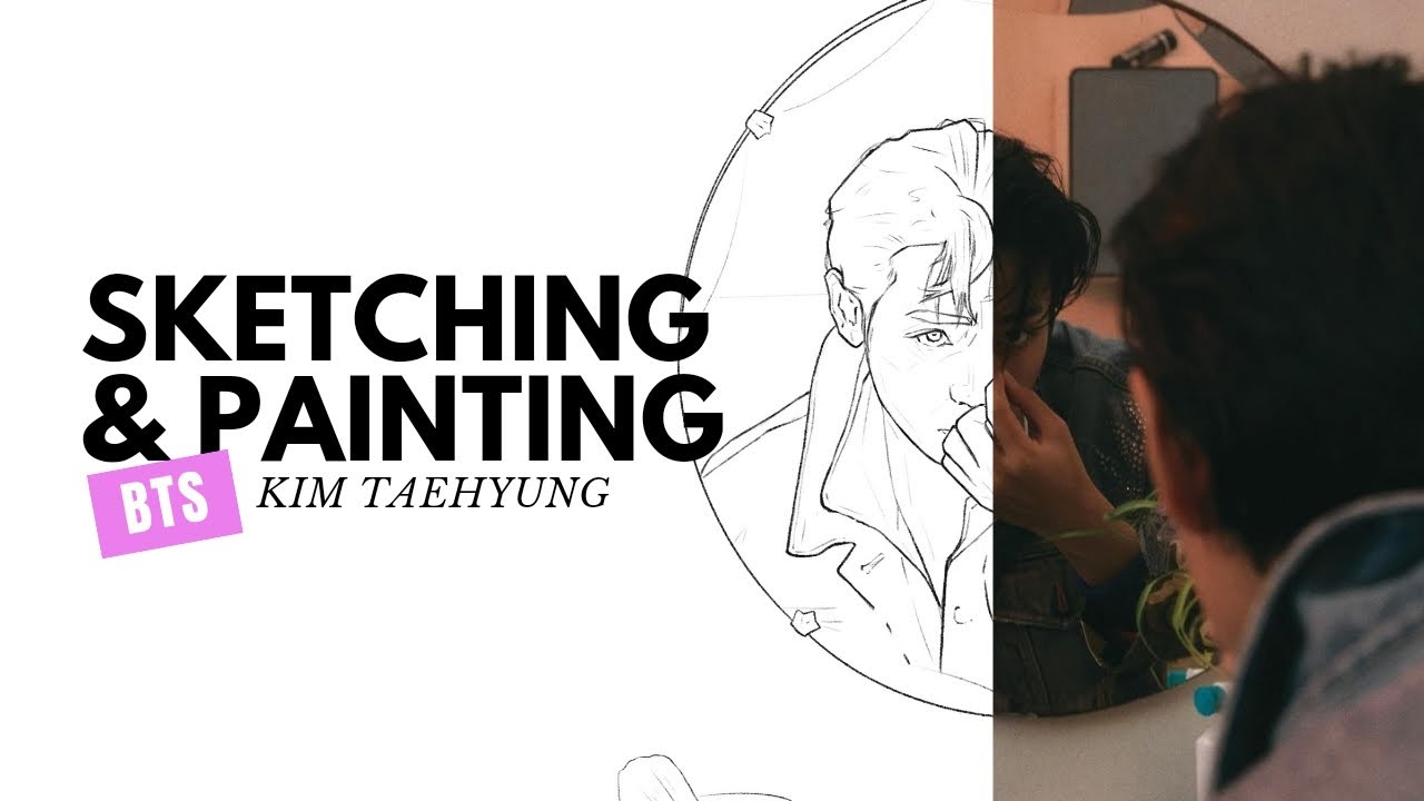 Drawing & Painting BTS' Kim Taehyung for ELLE | Drawing BTS | Drawing ...