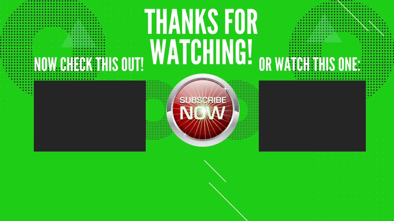 Green screen end screen template/outro template for youtube free to ...