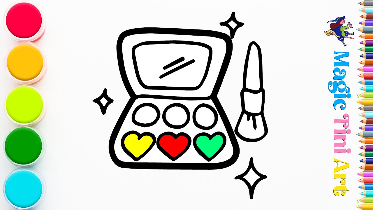 How to Draw a Makeup Set | Step by Step - YouTube