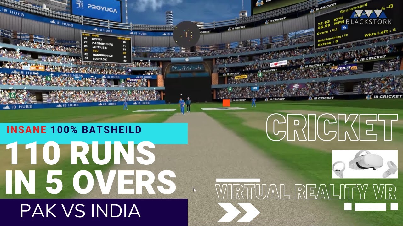 110 Insane in 5 overs -Play Cricket in Virtual Reality iB Cricket ...