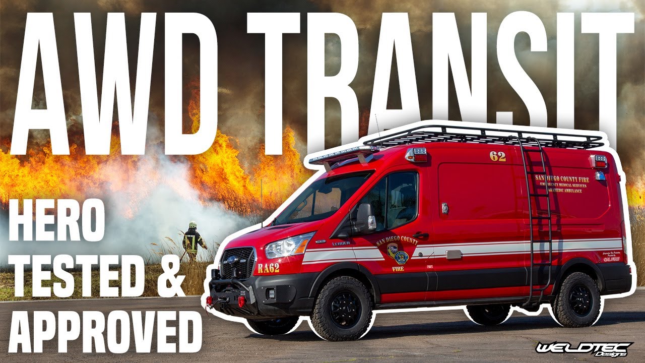 AWD Ford Transit Transformation! BIGGER TIRES on a FIRE TRUCK? Helping ...