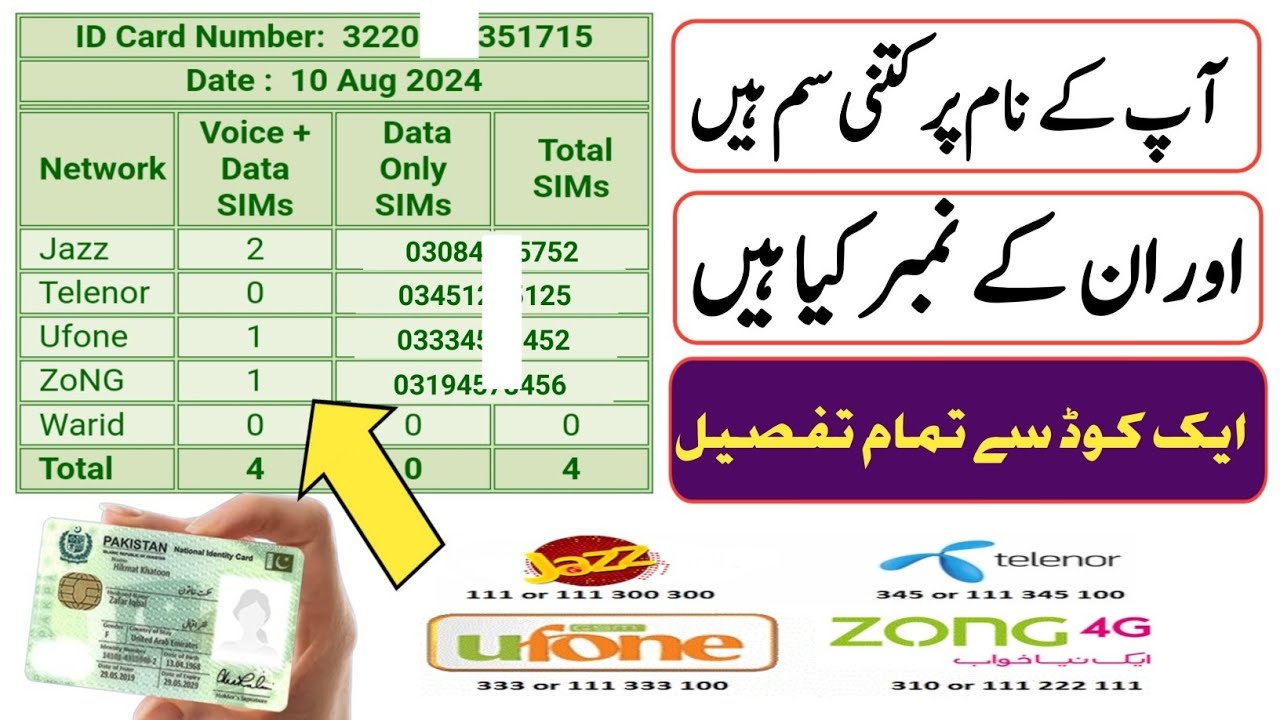 How to Check All SIM Number On CNIC 2024 | Mere ID Card Par Kitni SIM ...