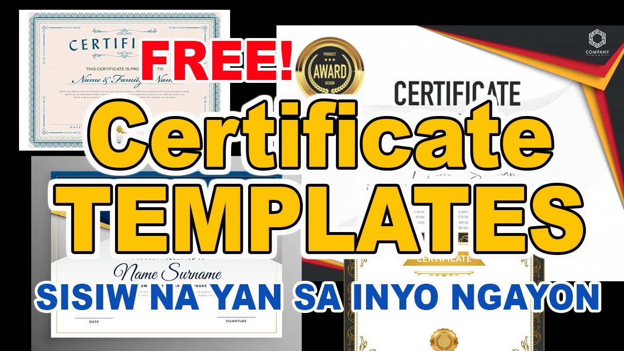 SANDAMAKMAK NA CERTIFICATES! (TEMPLATES FREE DOWNLOAD) - YouTube