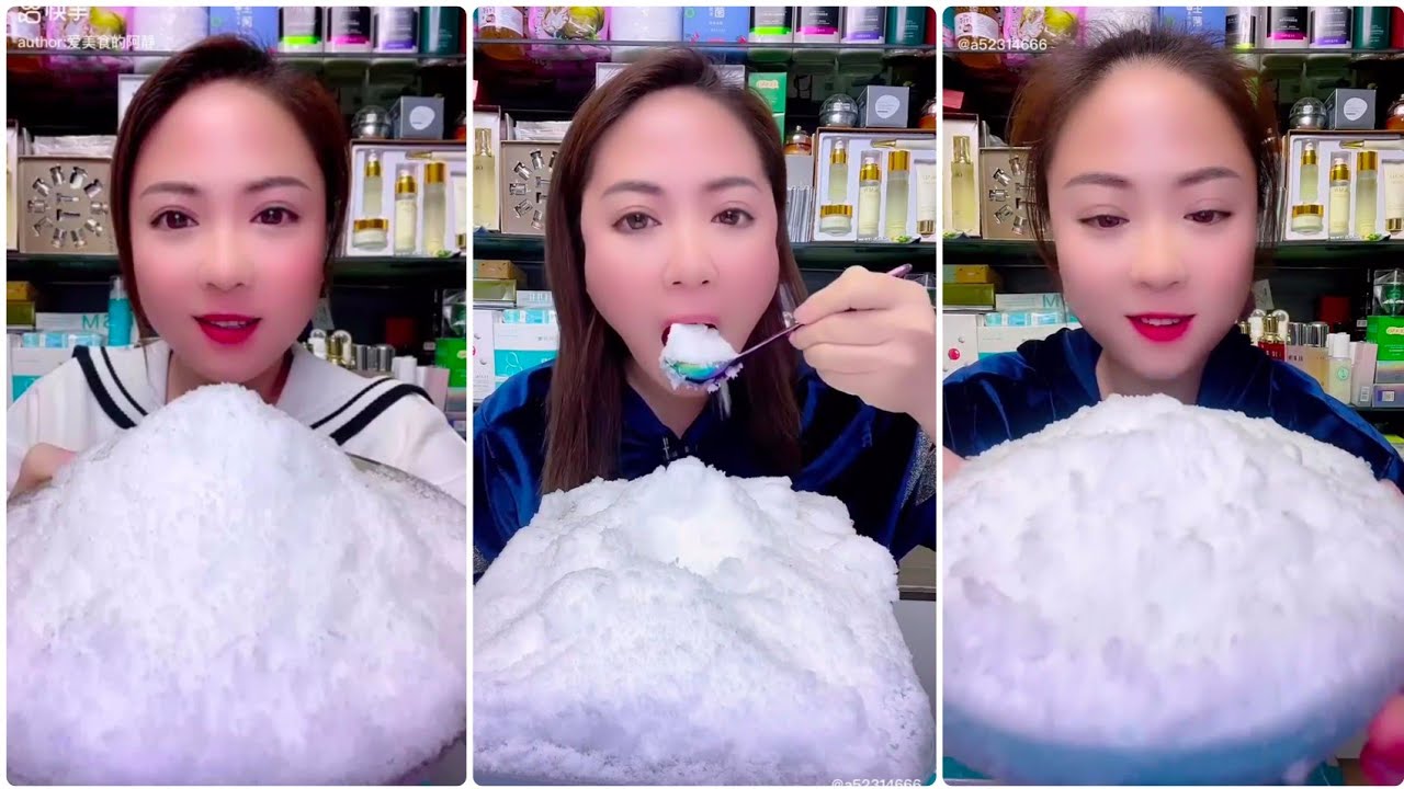 WHITE ICE EATING ASMR 💙 ICE EATING ASMR 💙 Snow-white ASMR 💙 - YouTube