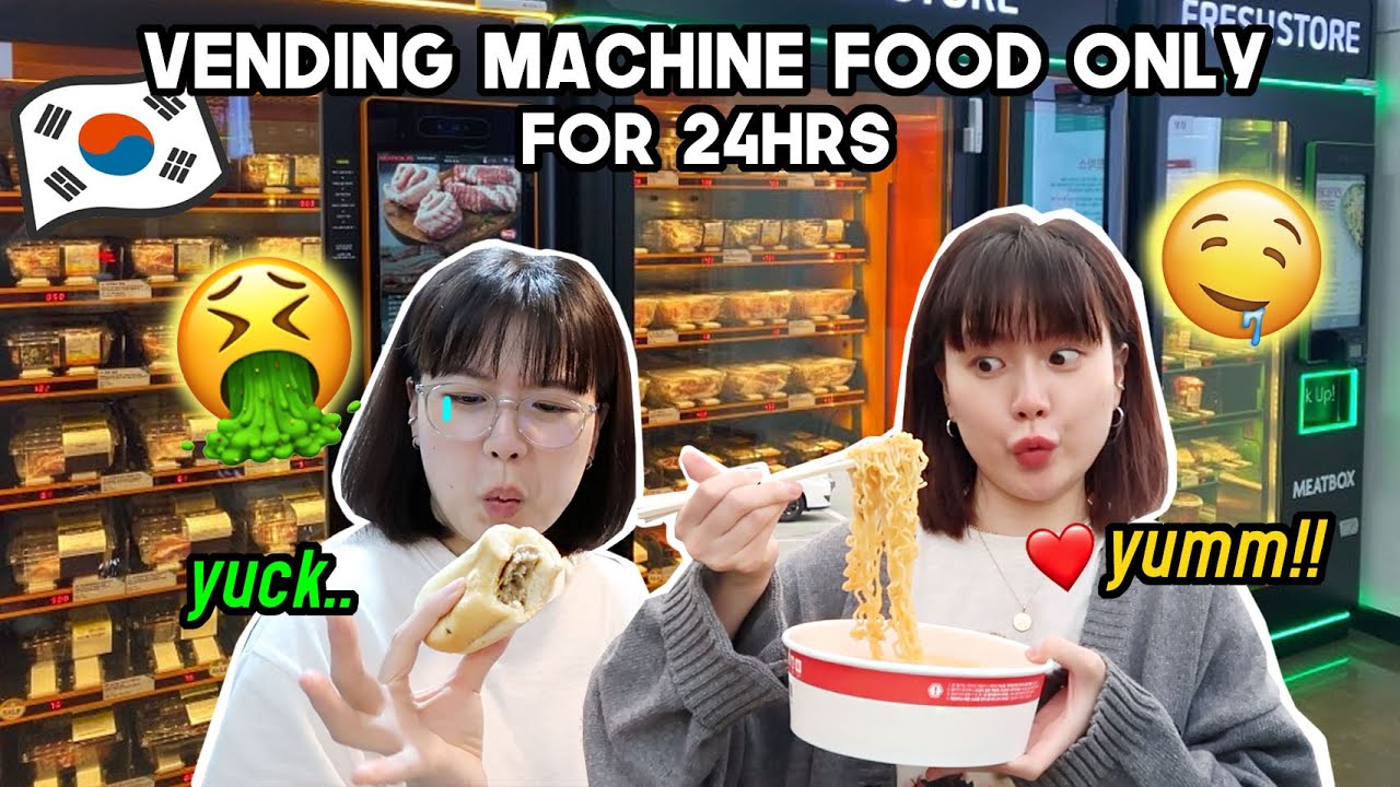 I Ate Vending Machine Food Only for 24 hours In KOREA | Q2HAN - YouTube