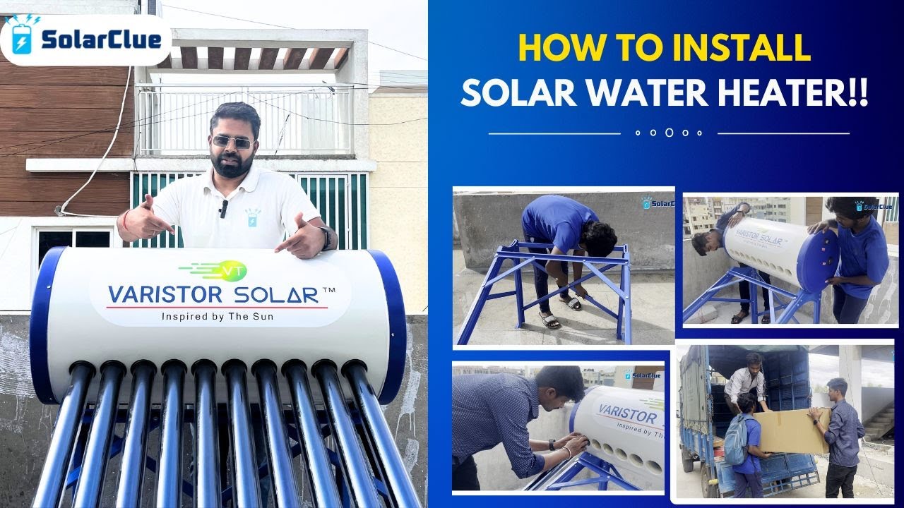 Solar Water Heater Installation | Solarclue | 100LPD Varistor ETC Solar ...