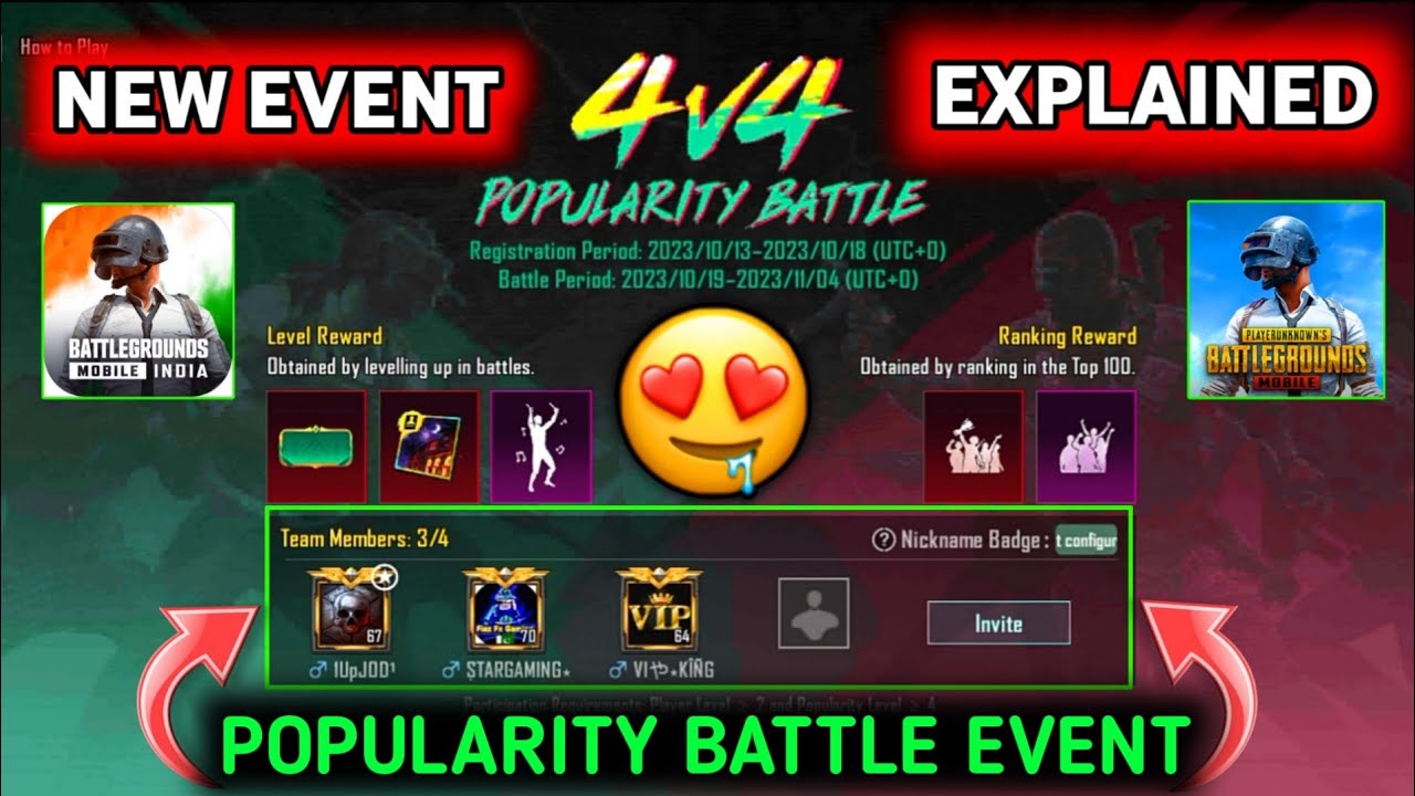 4v4 Popularity Battle Event Explain | Popularity battle pubg bgmi ...