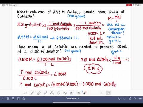 101: Calculating and using molarity - YouTube