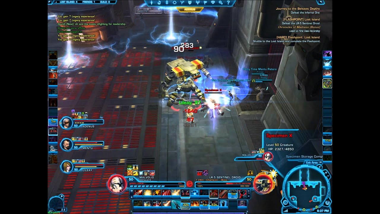 SWTOR - Lost Island - LR-5 Sentinel Droid [Hard Mode] - YouTube