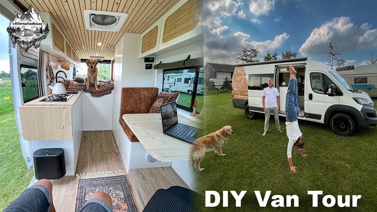 Young couple built a gorgeous van to travel the world Van Tour - YouTube