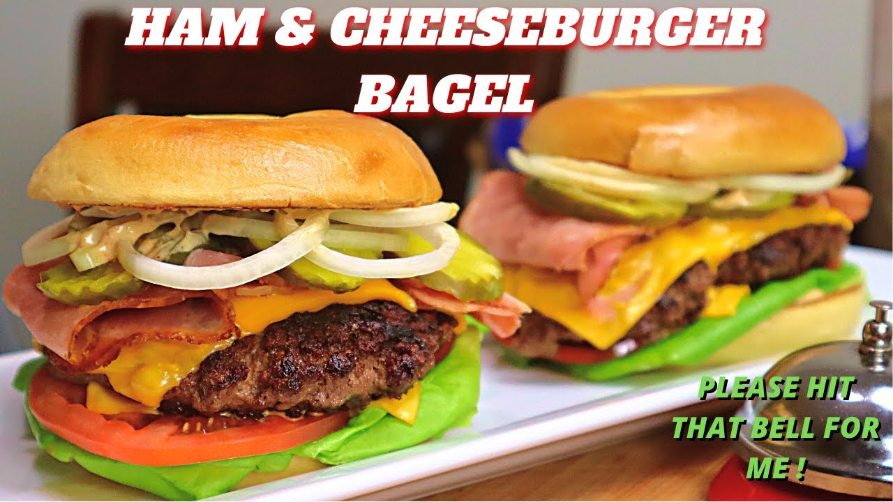 CHEESEBURGER BAGEL | HOW TO MAKE HAM AND CHEESEBURGER BAGEL SANDWICH ...