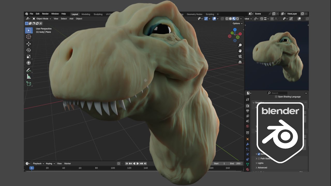 T-Rex in Blender - YouTube