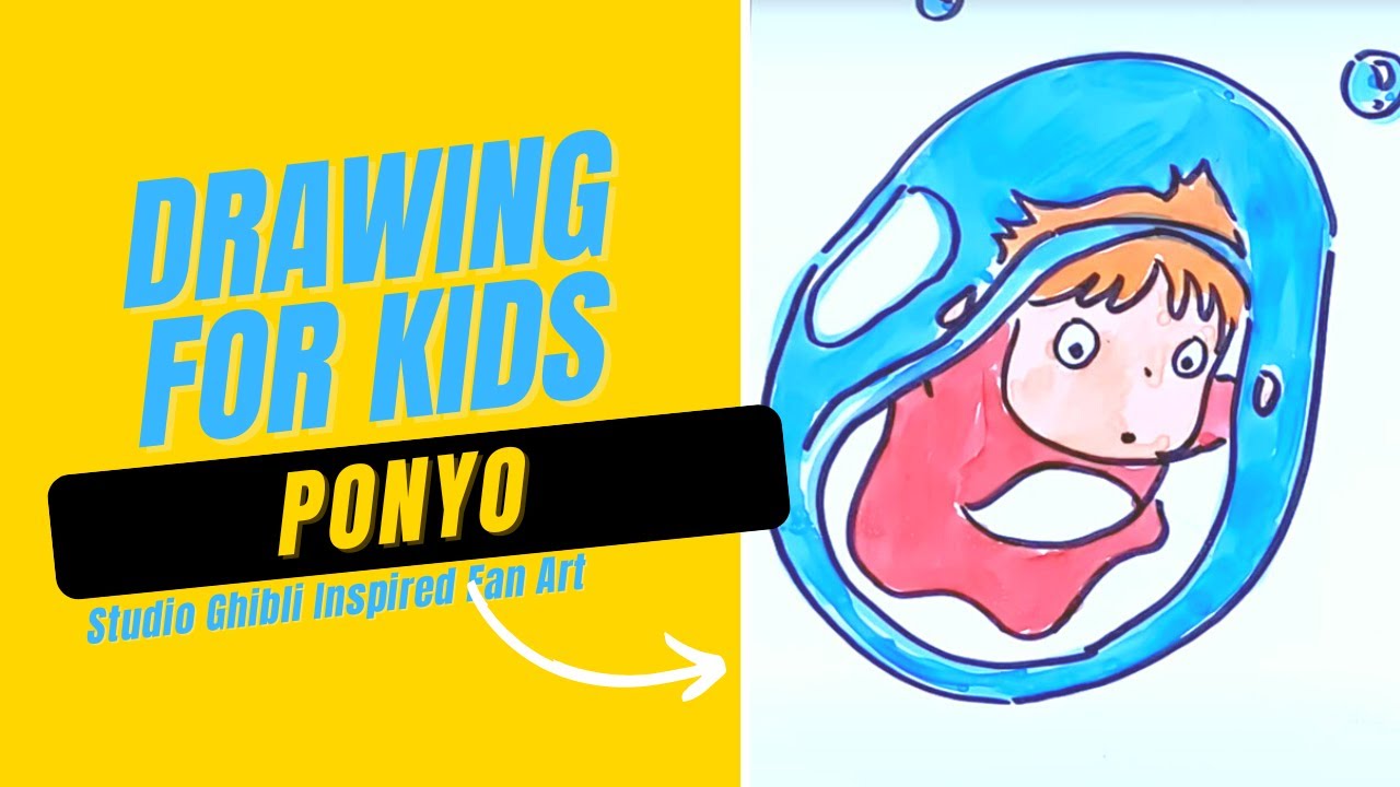DRAWING for KIDS STEP BY STEP ART for KIDS How to draw PONYO- Studio ...