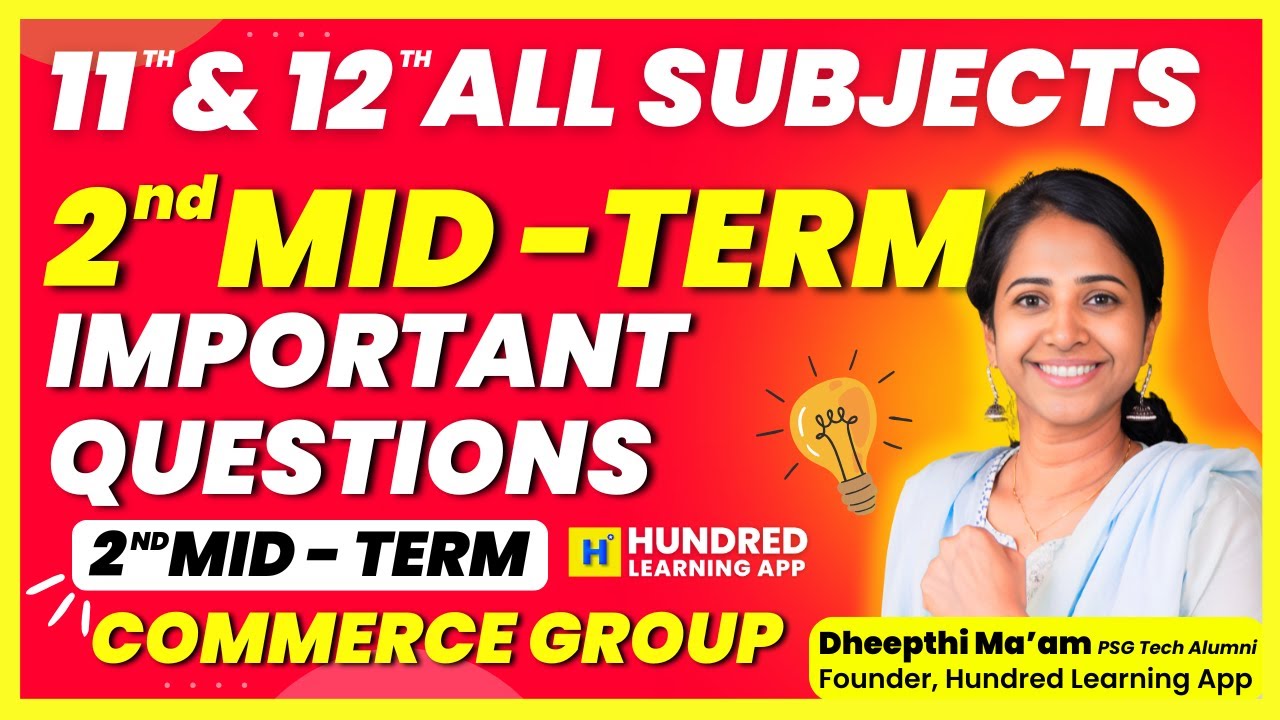 11th & 12th All Subjects Commerce group 2nd Midterm Important Questions ...