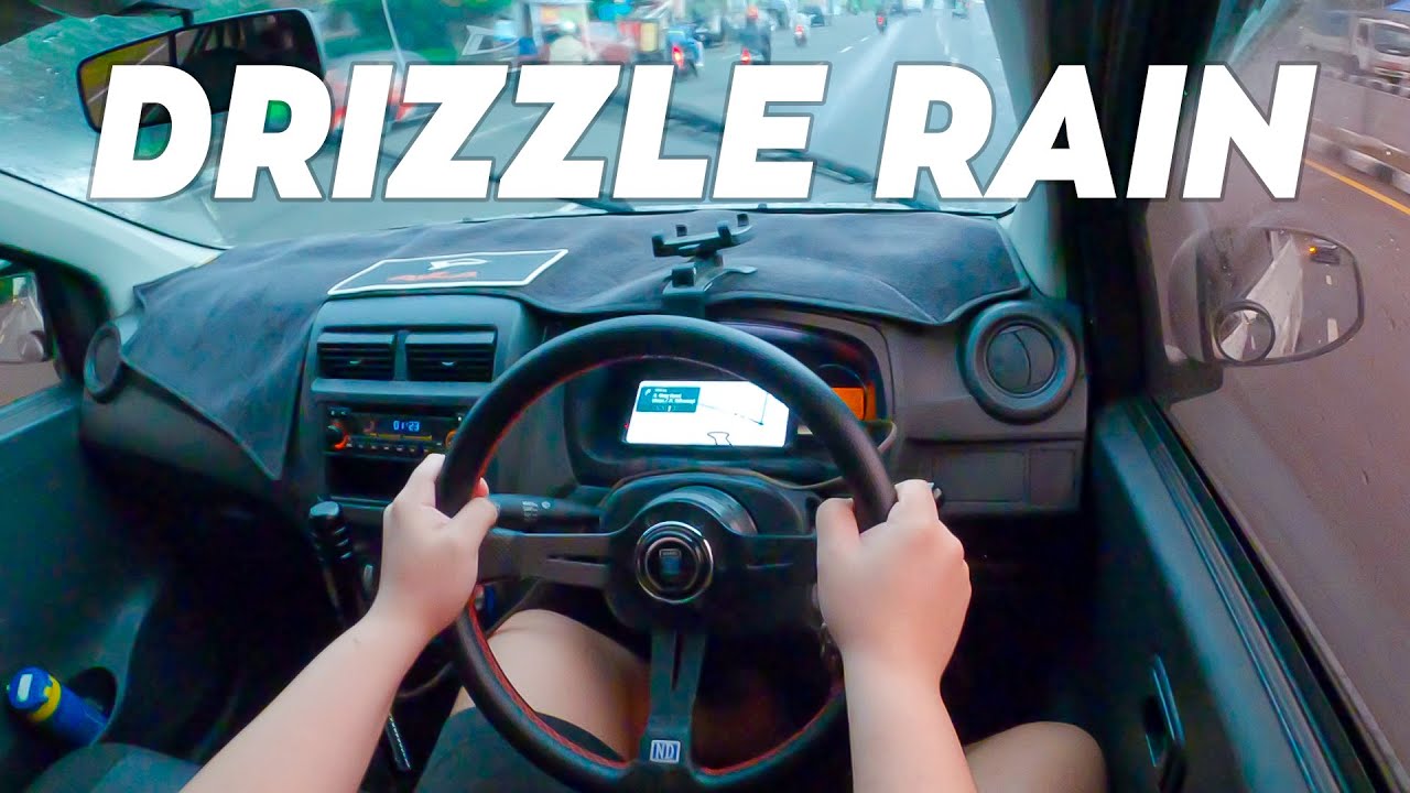 [4K] DRIZZLE RAIN DRIVE YOGYAKARTA INDONESIA | DAIHATSU AYLA 2016 1.0 ...