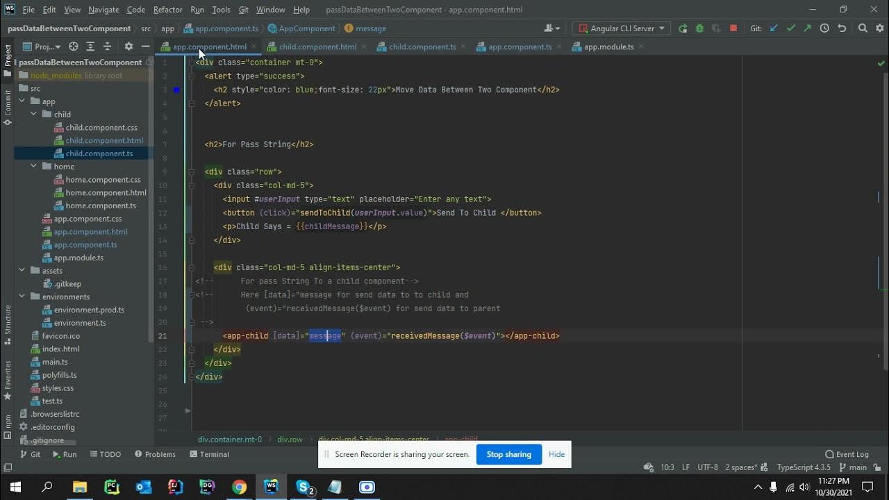 Pass data between two component in angular | Bangla | Angular | TypeScript - YouTube
