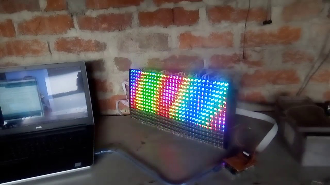 16*32 rgb matrix led panel by 8 channel sift resistors - YouTube