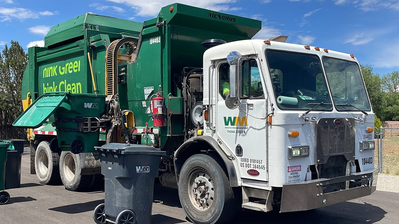 WM Peterbilt 320 McNeilus ZR Side Loader Garbage Truck - YouTube