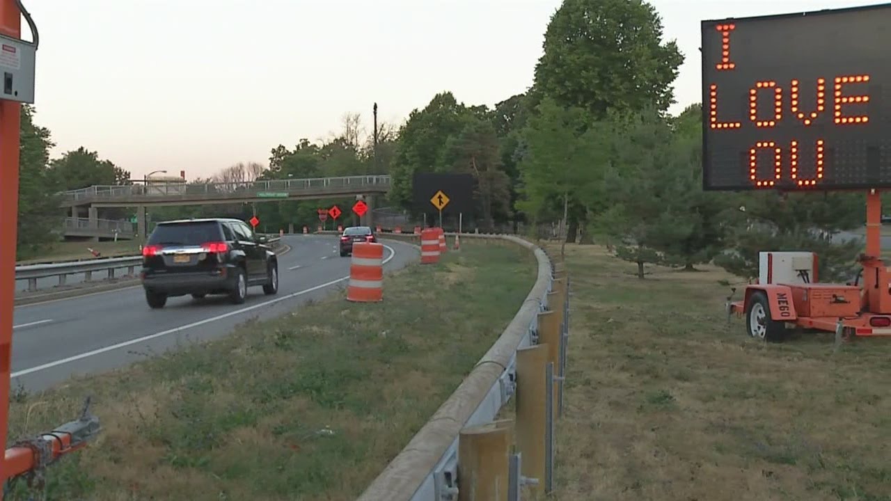 Prankster messes with message on 198 sign again - YouTube