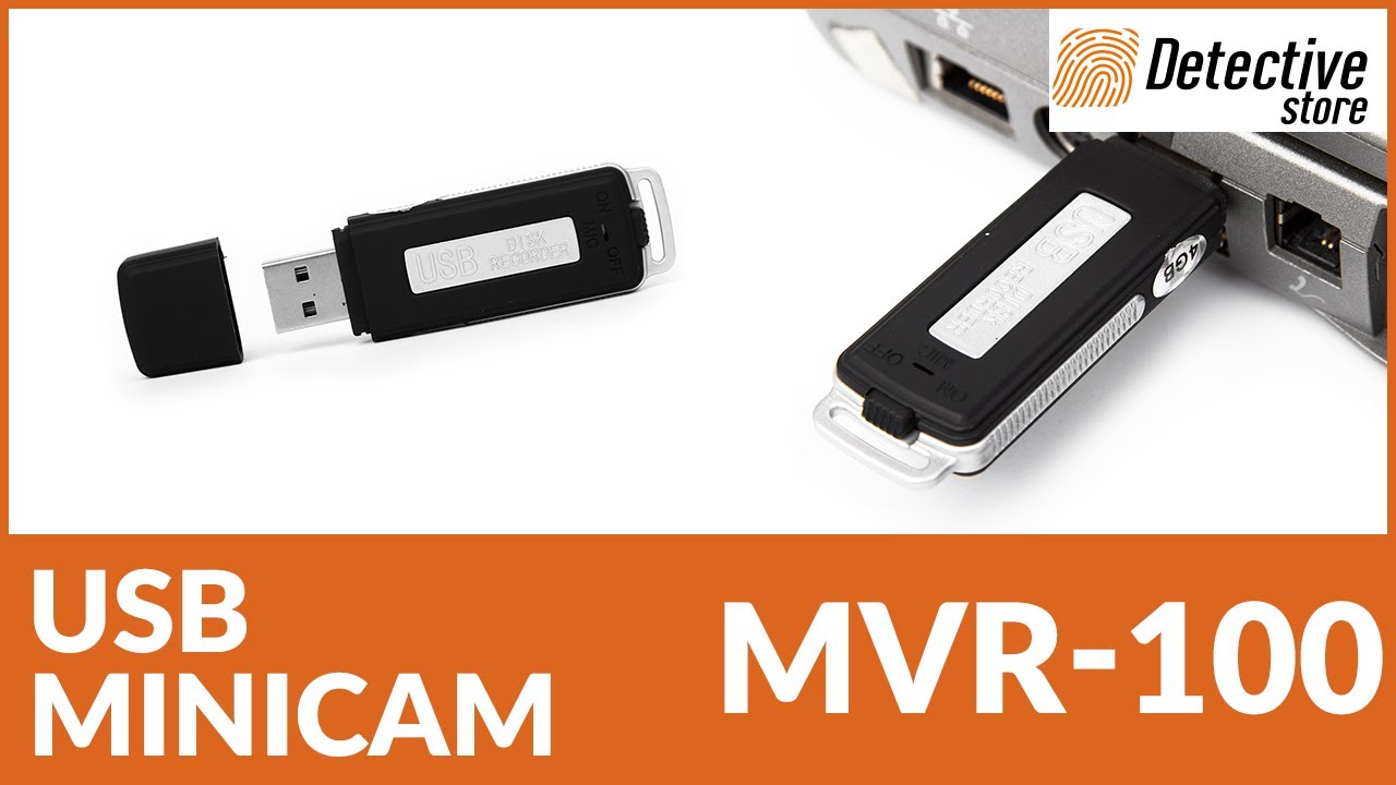MVR-100 portable spy sound recorder hidden in a USB memory - YouTube
