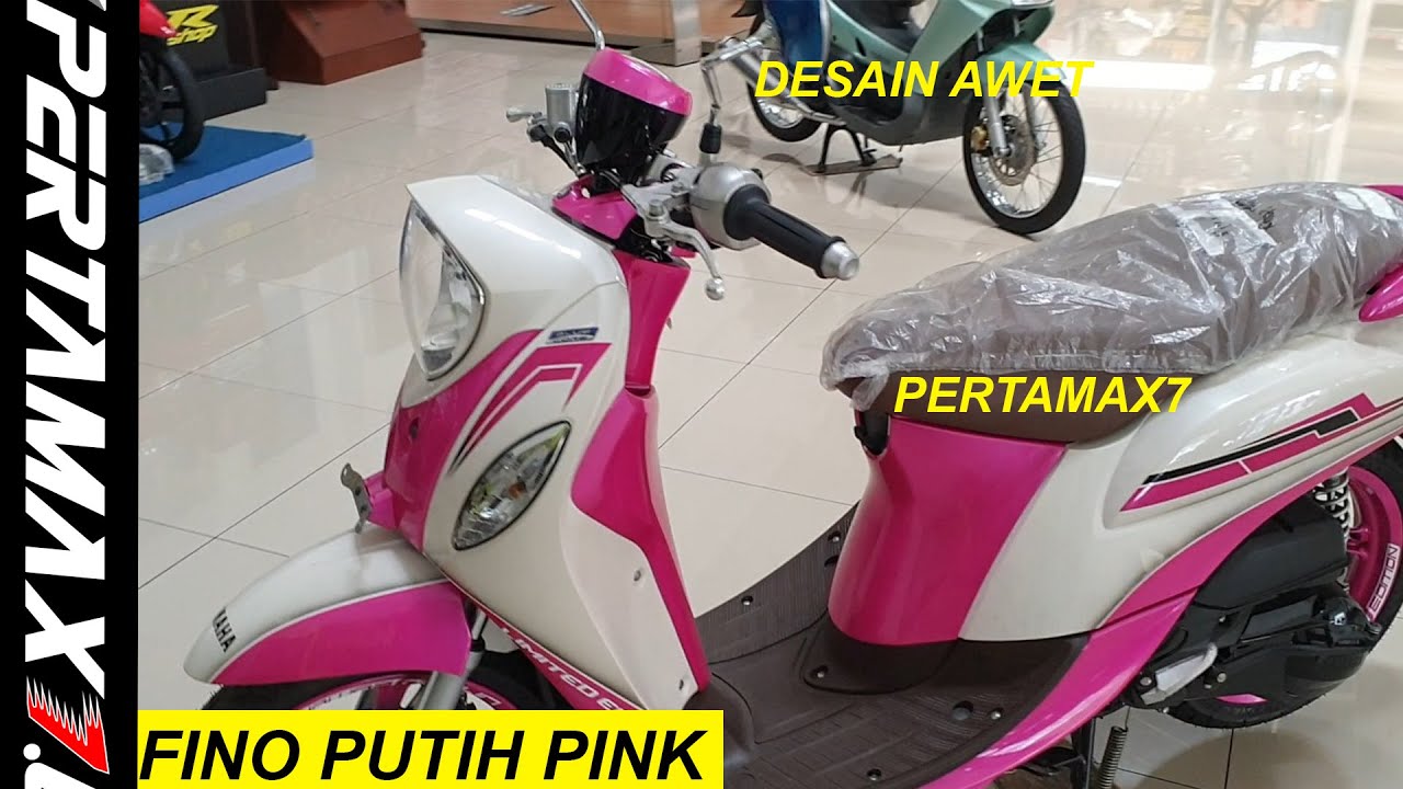 Yamaha Fino 125 White Pink Custom Cargloss Di Yasuka Motor 🛵🛵🛵 Cantik ...