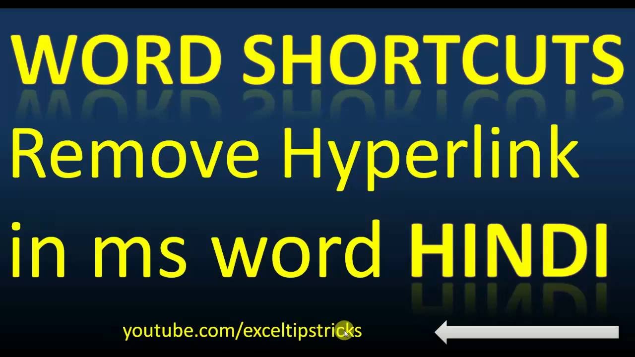 Shortcut Key To Remove Hyperlink In Ms Word YouTube shortcut-key-to-remove-hyperlink-in-ms-word-youtube