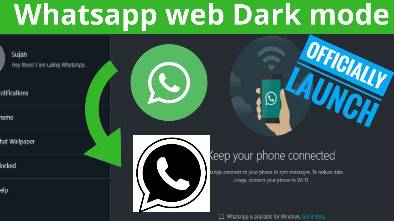 How to enable dark mode in whatsapp web | whatsapp web dark mode ...