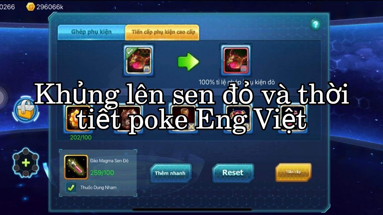 Lên sen đỏ acc 1190 vua kiếm đã đẹp trai và thời tiết poke Eng Việt ...