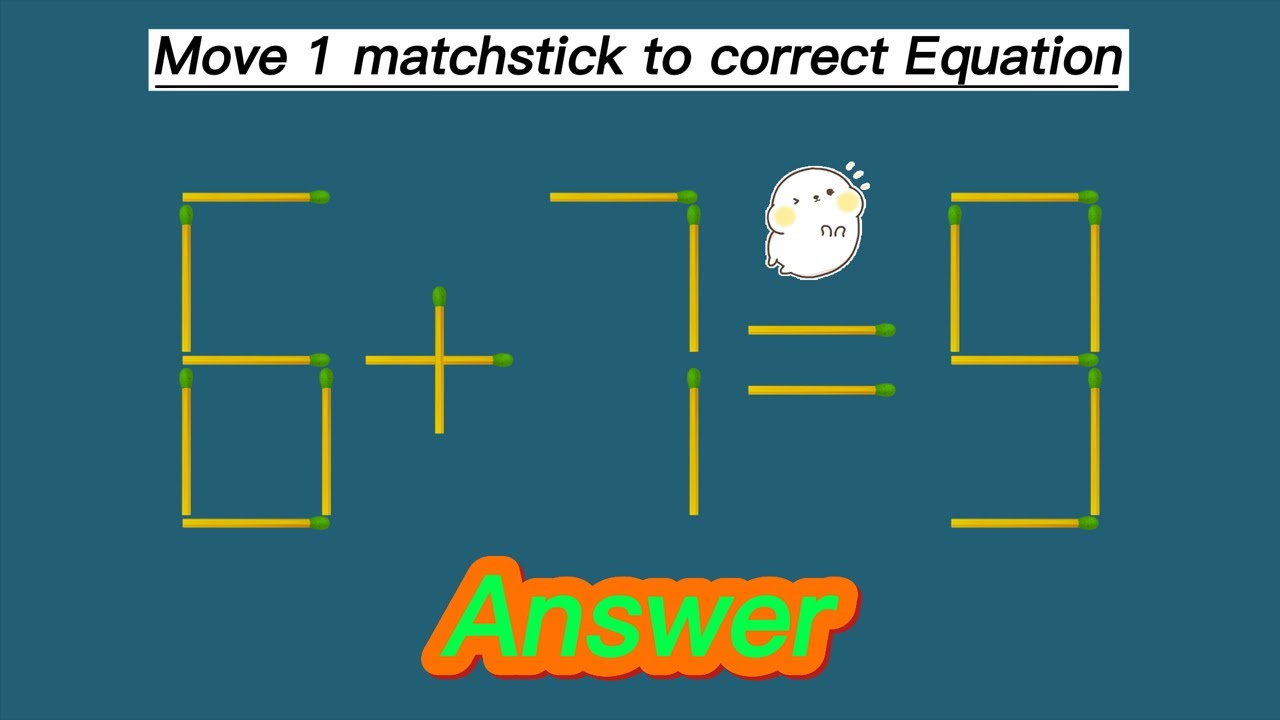 Matchstick Puzzle | ultimate challenge, Move The One Matchstick Stick ...