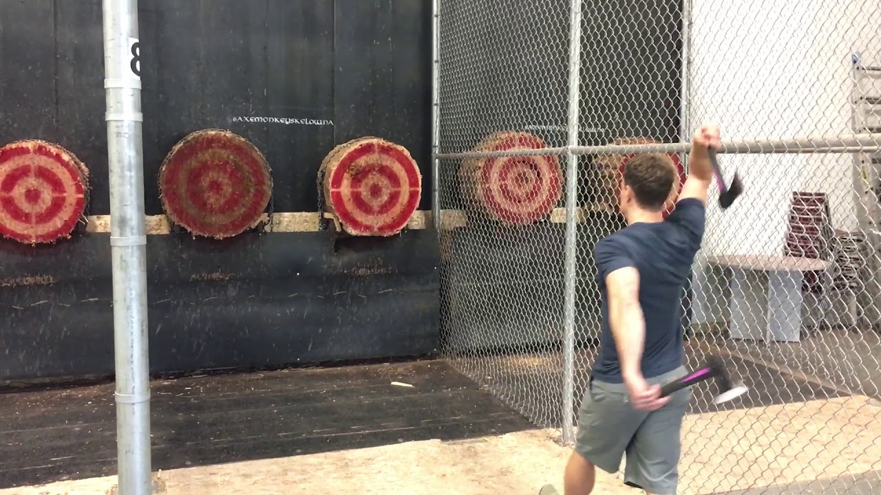 Double bullseye axe throw - YouTube
