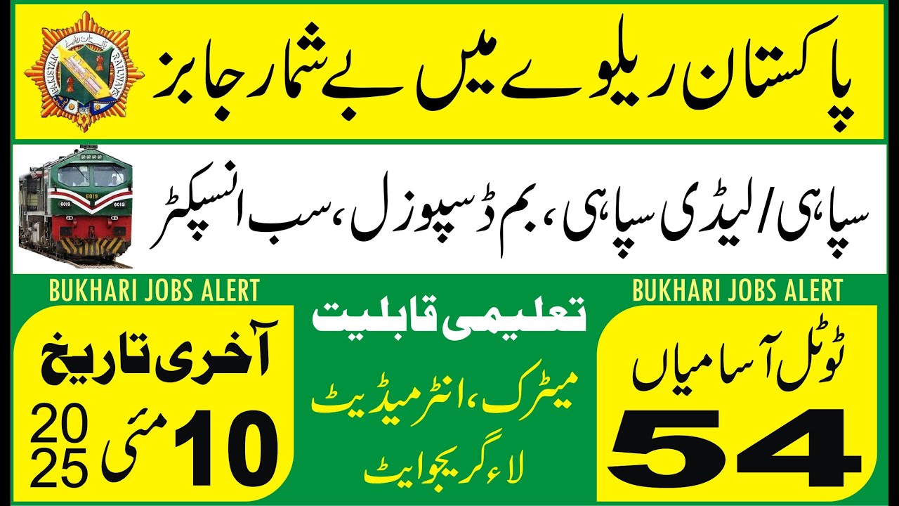 Pakistan Railway Form Filling | Railway Career 2025 | Bukhari Jobs ...