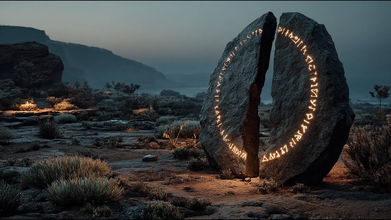 Runic Rift Gate at Dusk in the Silent Badlands | Medieval Fantasy Music ...