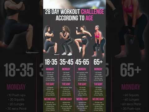 28 day workout challenge according to age #28daychallenge #workout # ...