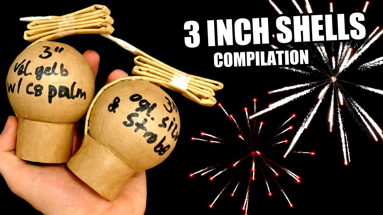 50x XXL selfmade 3 INCH firework shells compilation / FPS PyroHDs 75mm ...