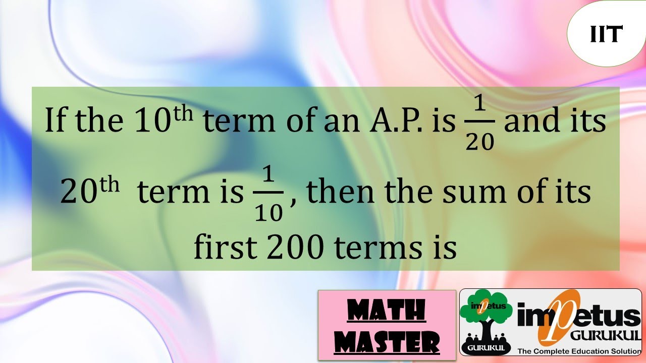 If the 10th term of an AP is 1/20 and its 20th term is 1/10, then the ...