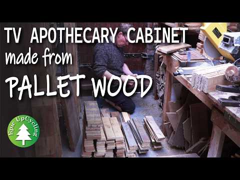 TV Stand Apothecary Cabinet made from Pallets and Firewood