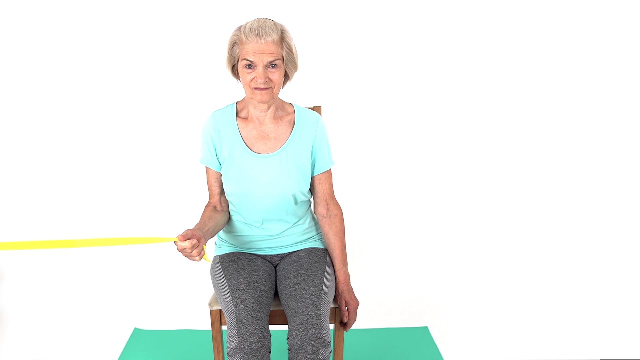 Senior: Internal rotation shoulder strengthening with band - YouTube