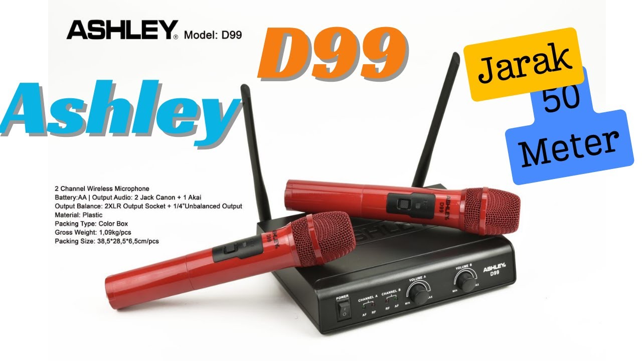 Test Jarak & Kemampuan Mic Wireless Ashley D99 - YouTube